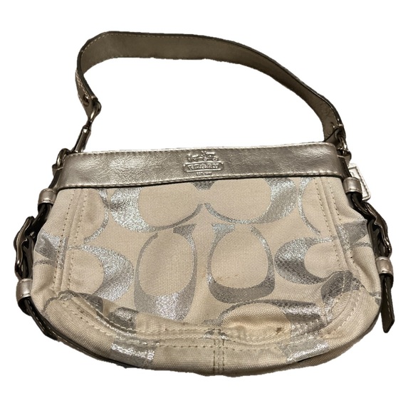 Coach | Bags | Coach Vintage Mini Handbag White And Silver | Poshmark